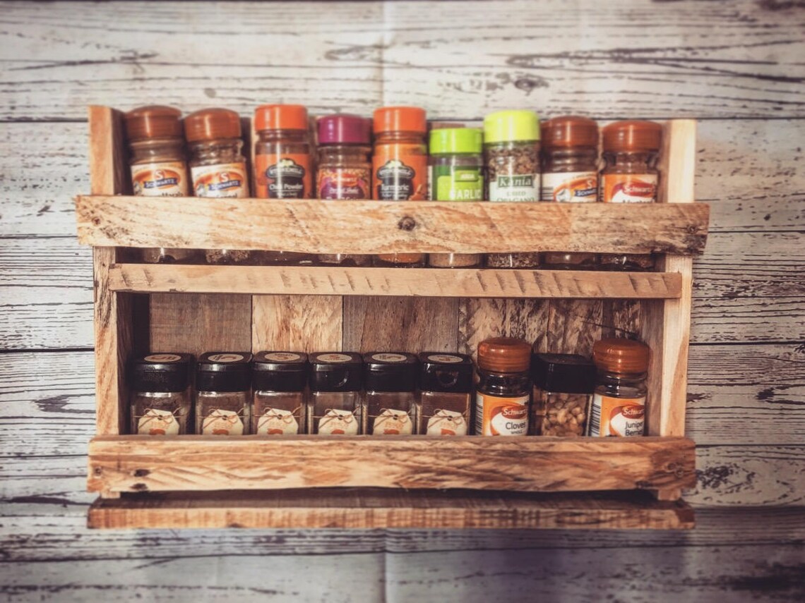 Rustic Handmade Spice Rack Pallet Furniture | Etsy