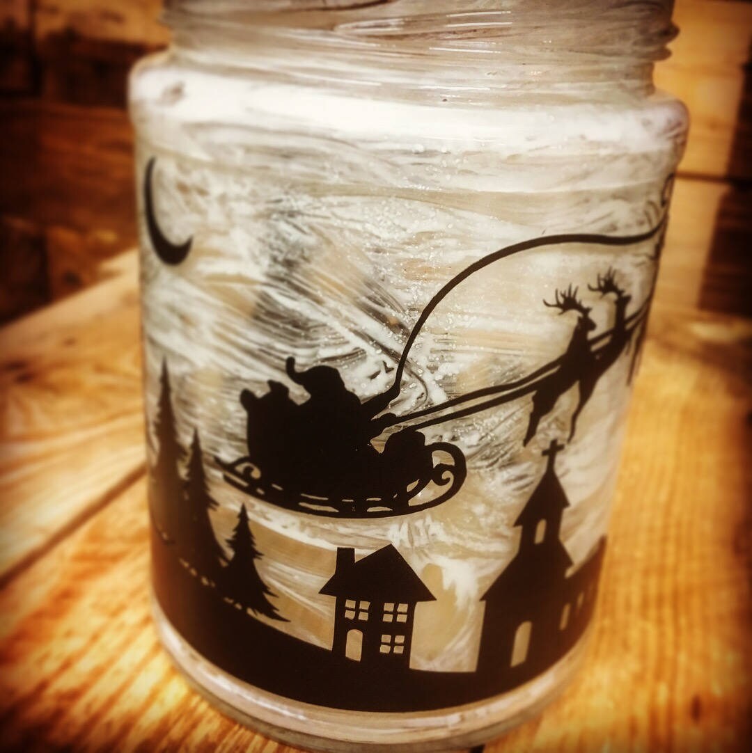 Handmade Father Christmas Glass Jar Lanterns Luminaries - Etsy