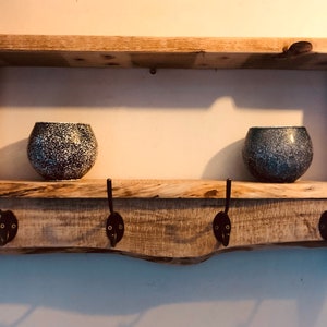 Rustic Handmade Coat Rack With Decorative Shelf - Etsy