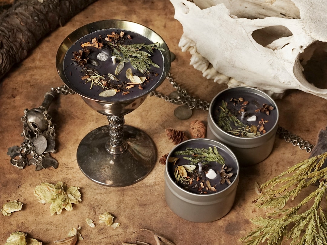 Ghostwood Spell Candle: Howlite, Cedar & Organic Herbs - Ritual Altar ...
