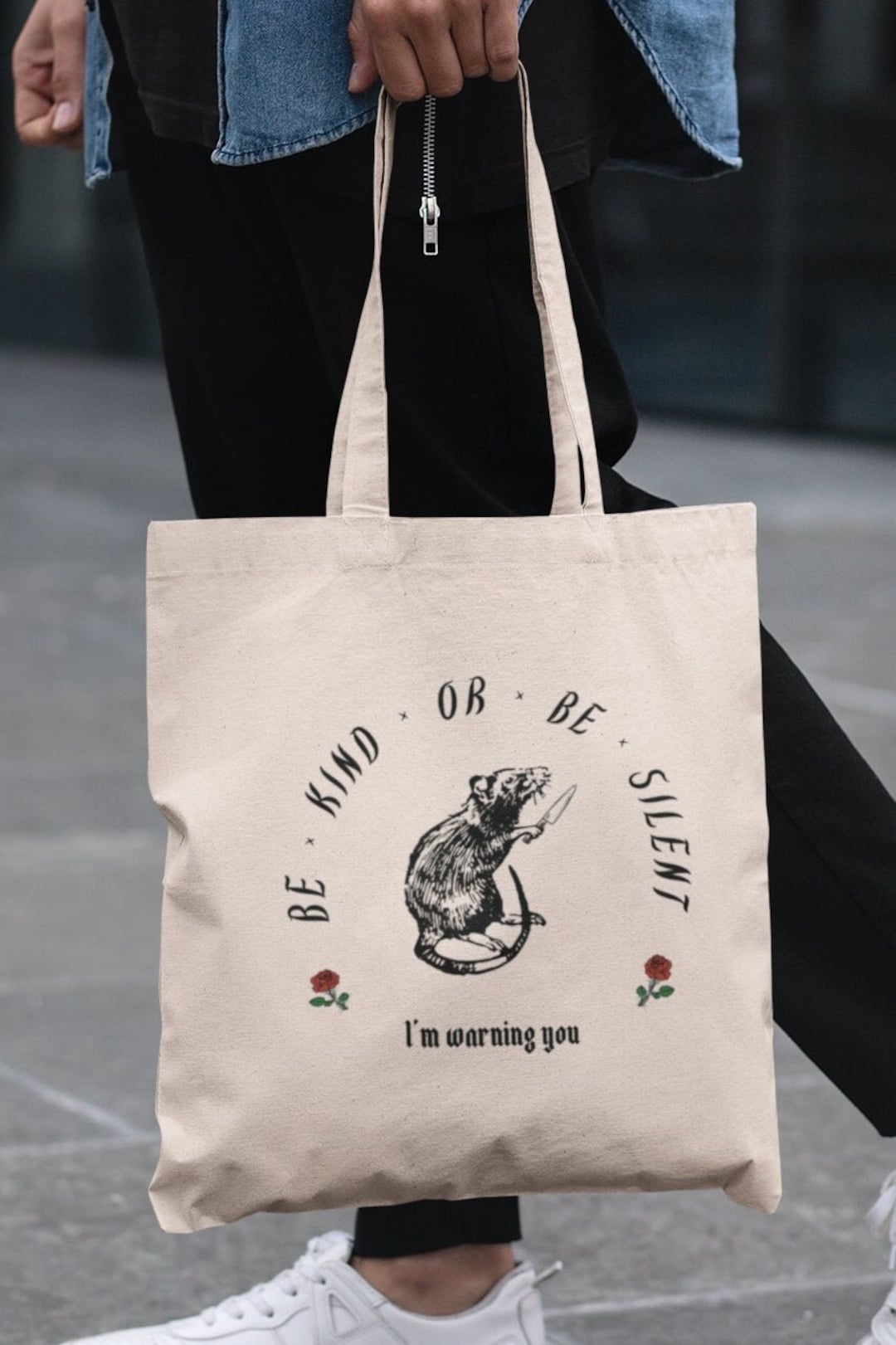 Funny Rat Tote Bag Be Kind or Be Silent Gift for Her Purse - Etsy