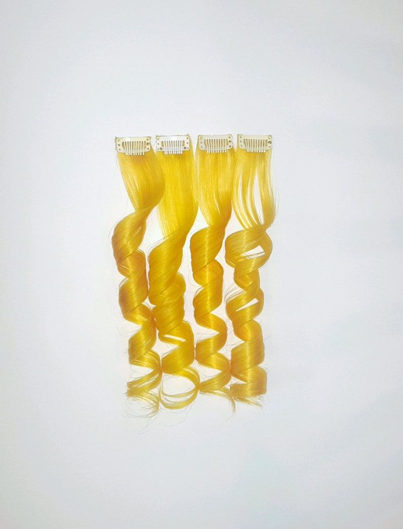 Clip In Hair Extensions Yellow Hair Mermaid Hair Unicorn | Etsy