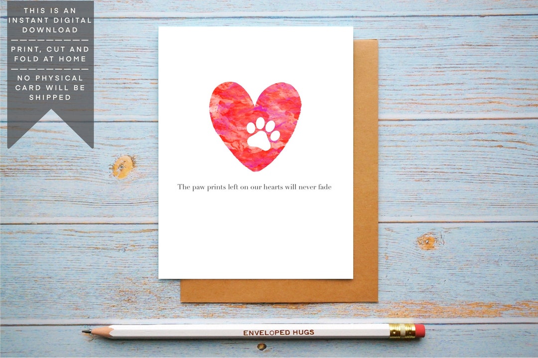 Instant Download Pet Sympathy Card for the Loss of Furry Friend ...