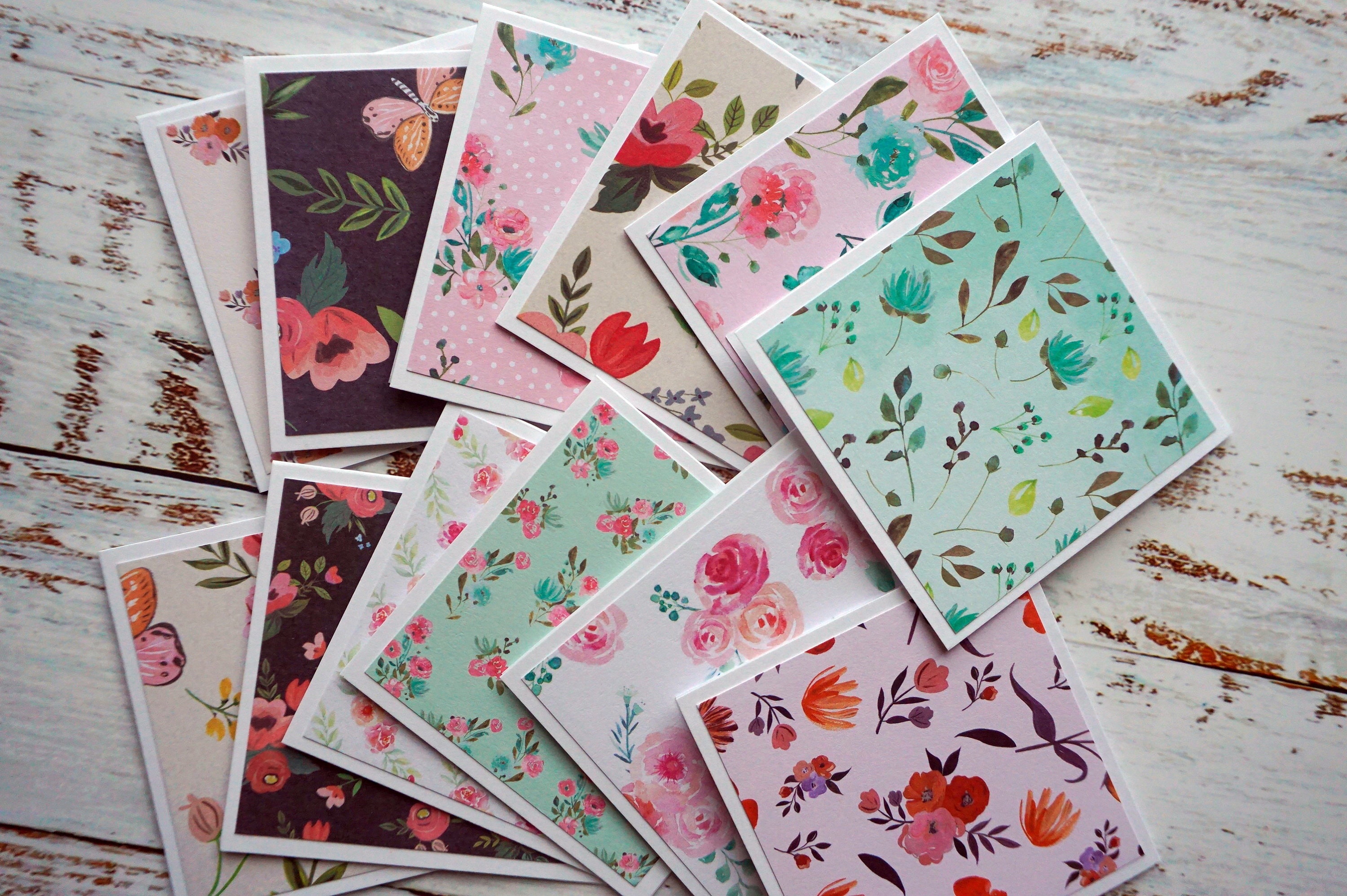 Mini Cards Set of 12, Blank 3x3 Cards, Enclosure Cards for Gifts and ...