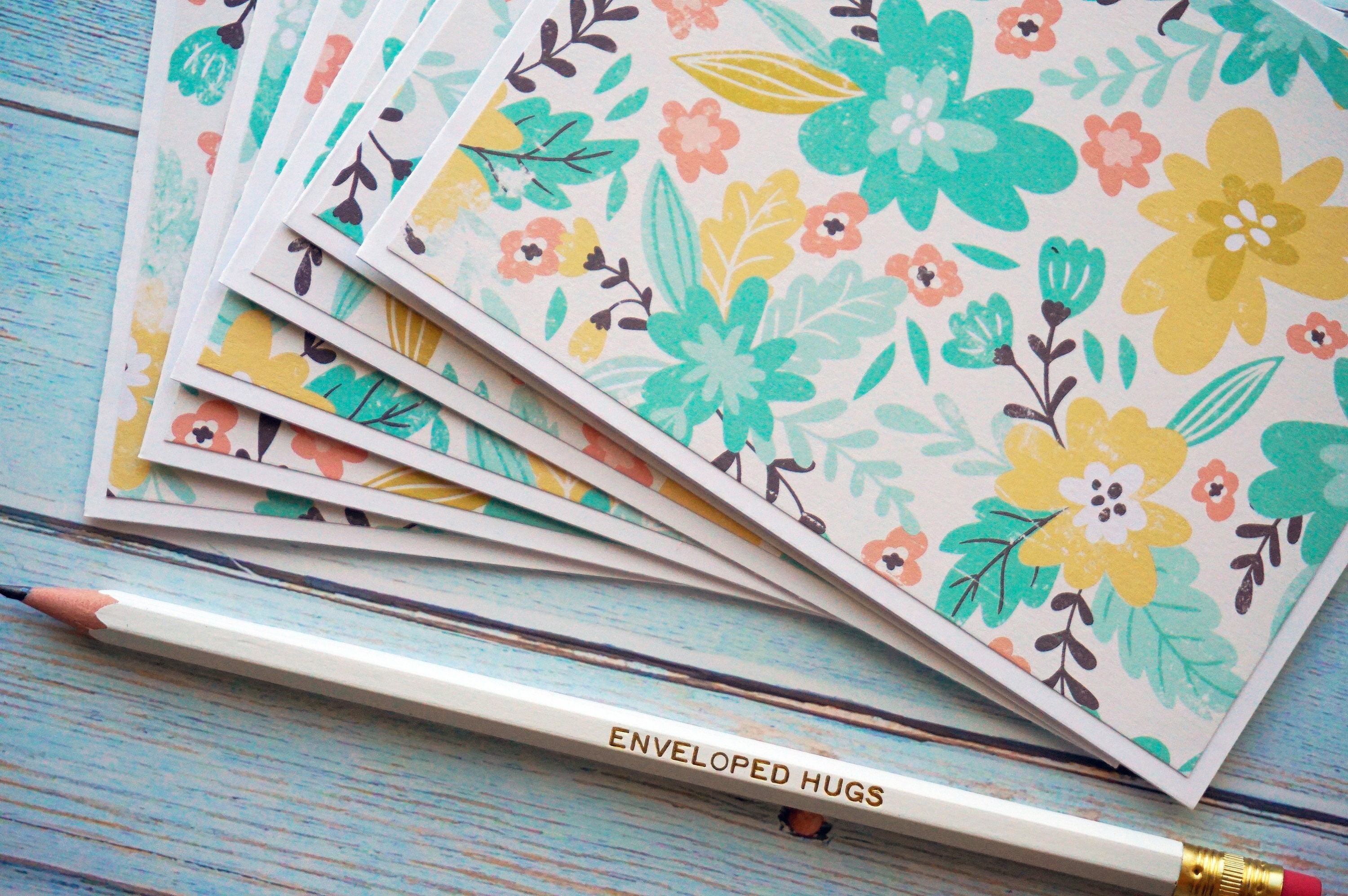 Floral Blank Cards Pack of 6, Hello Cards, Bulk Blank Cards, Florist ...