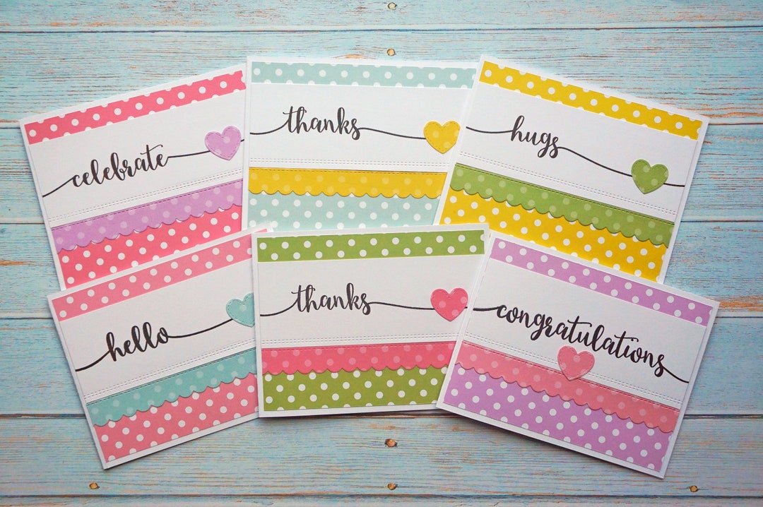 Assorted Greeting Cards Pack of 6, Card for Friends, Bulk Handmade ...