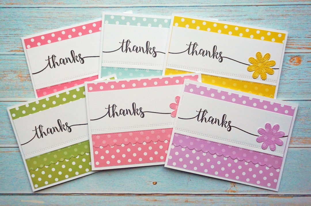 Thank You Cards Pack of 6, General Thank You Cards, Bulk Handmade Cards ...