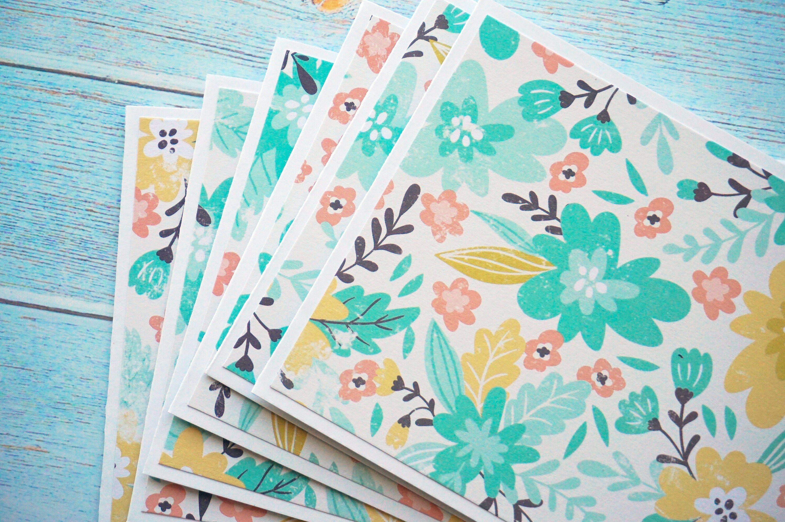 Floral Blank Cards Pack of 6, Hello Cards, Bulk Blank Cards, Florist ...