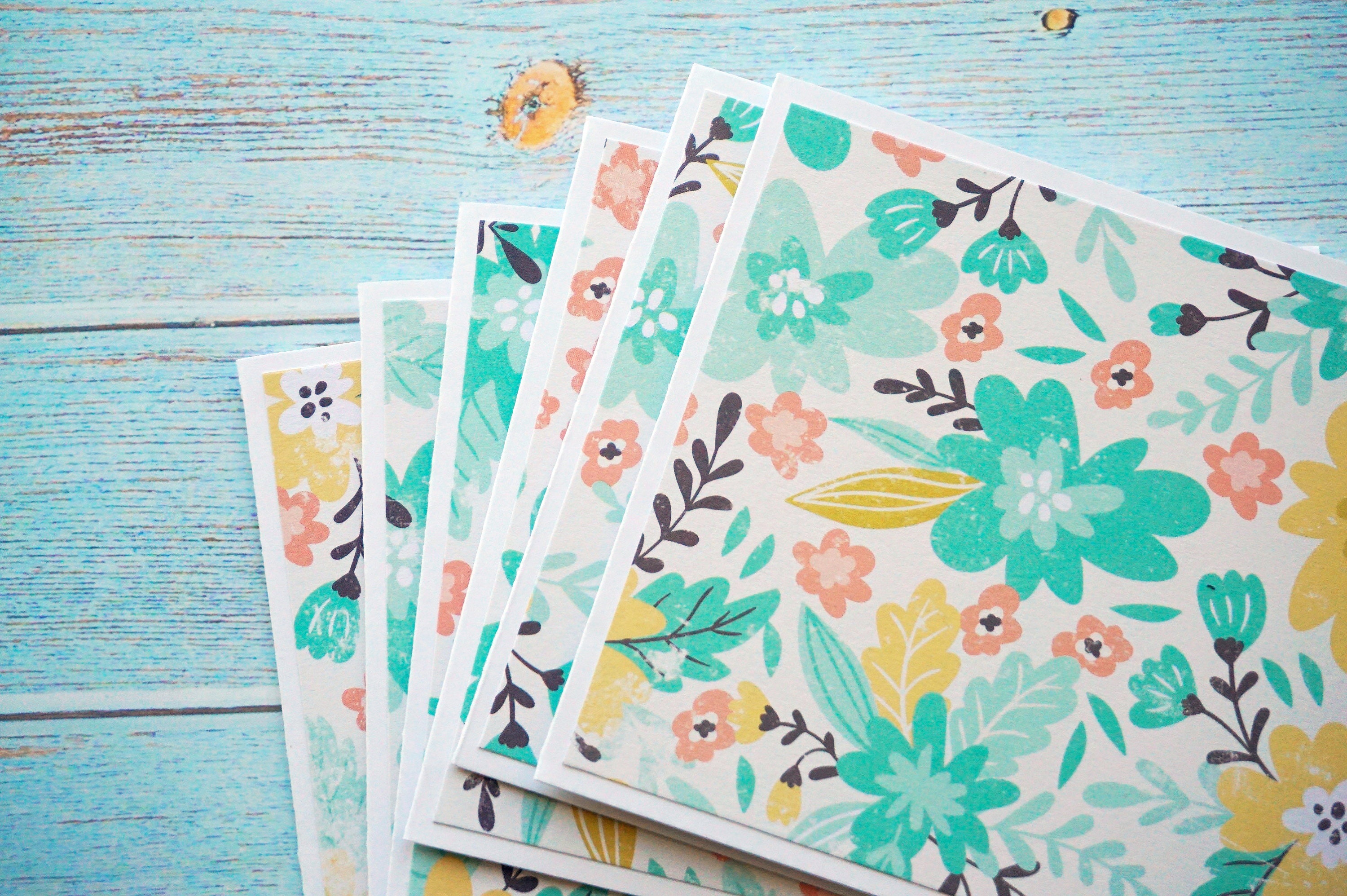 Floral Blank Cards Pack of 6, Hello Cards, Bulk Blank Cards, Florist ...