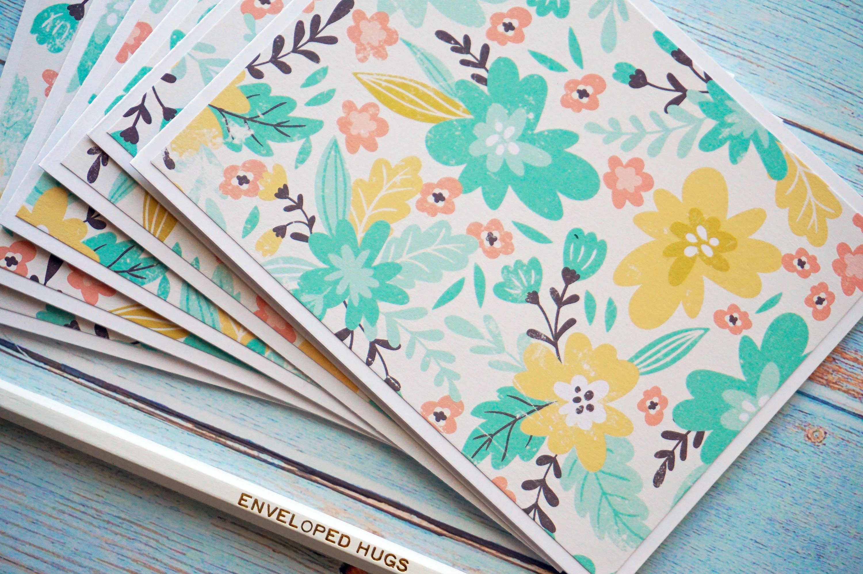 Floral Blank Cards Pack of 6, Hello Cards, Bulk Blank Cards, Florist ...