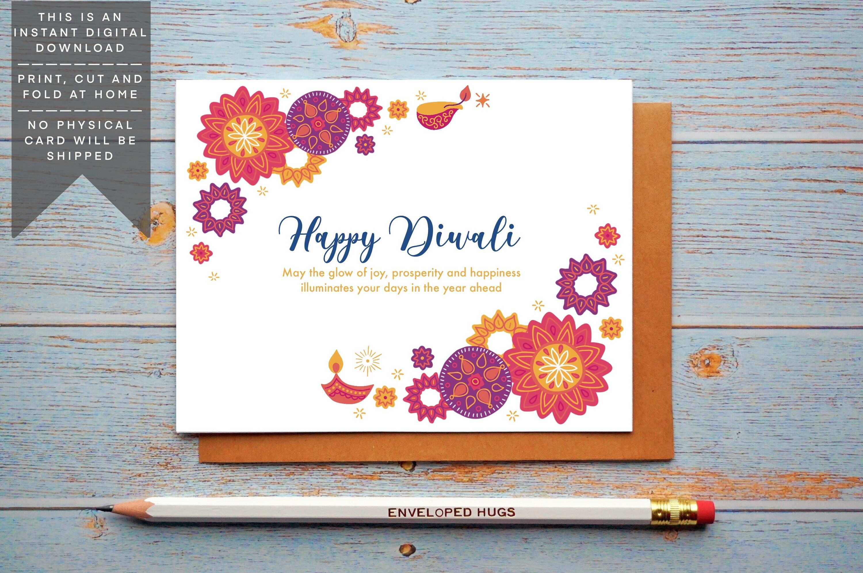 Instant Download, Diwali Card, Printable Deepavali Card, Festival of ...