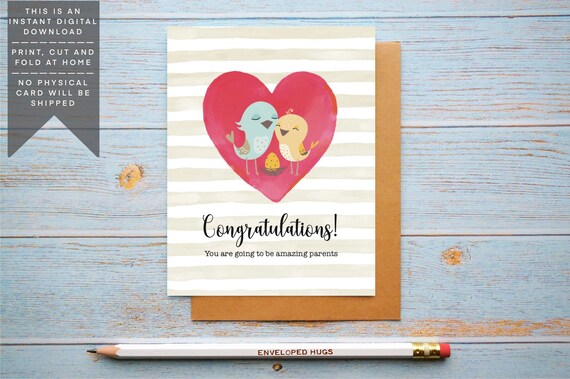 Congratulations Baby Printable Card Instant Download Amazing | Etsy