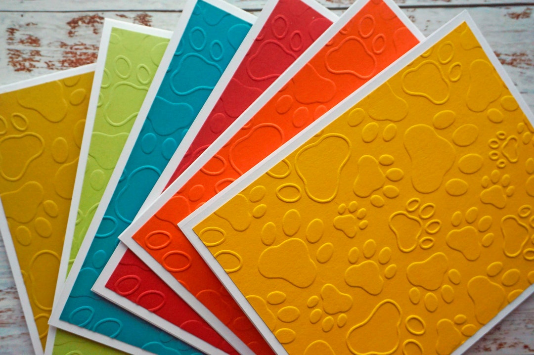 Embossed Blank Paw Print Cards, Pet Card Packs, Bulk Pet Sympathy Cards ...