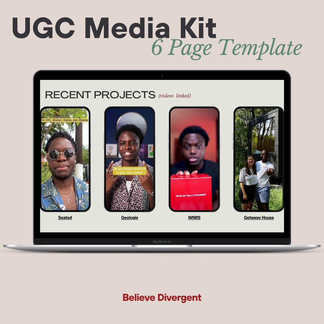 UGC MEDIA KIT Template Creator Template, Canva Template, Ugc Creator - Etsy