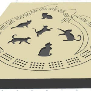 Cat Design Cribbage Board - CNC FILES - Etsy