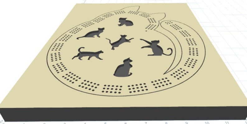 Cat Design Cribbage Board - CNC FILES - Etsy