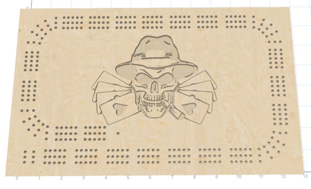 CNC File - Skull Themed Cribbage Board - CNC Files - Etsy