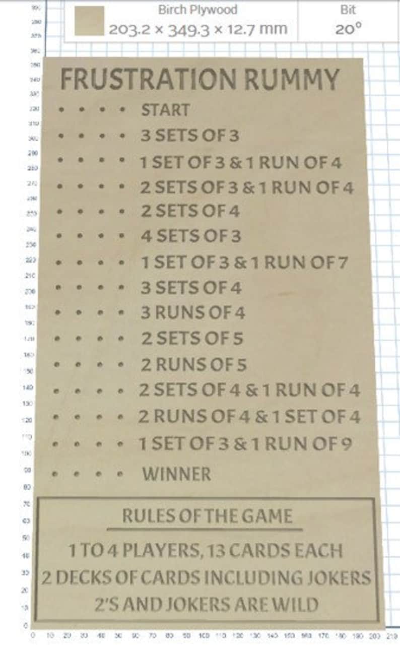 Frustration Rummy Score Board CNC File - Etsy