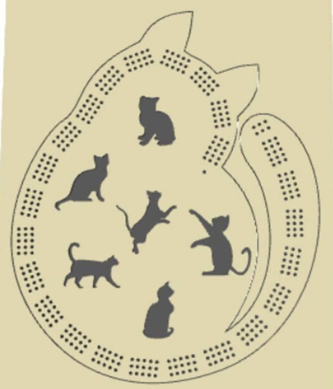 Cat Design Cribbage Board - CNC FILES - Etsy