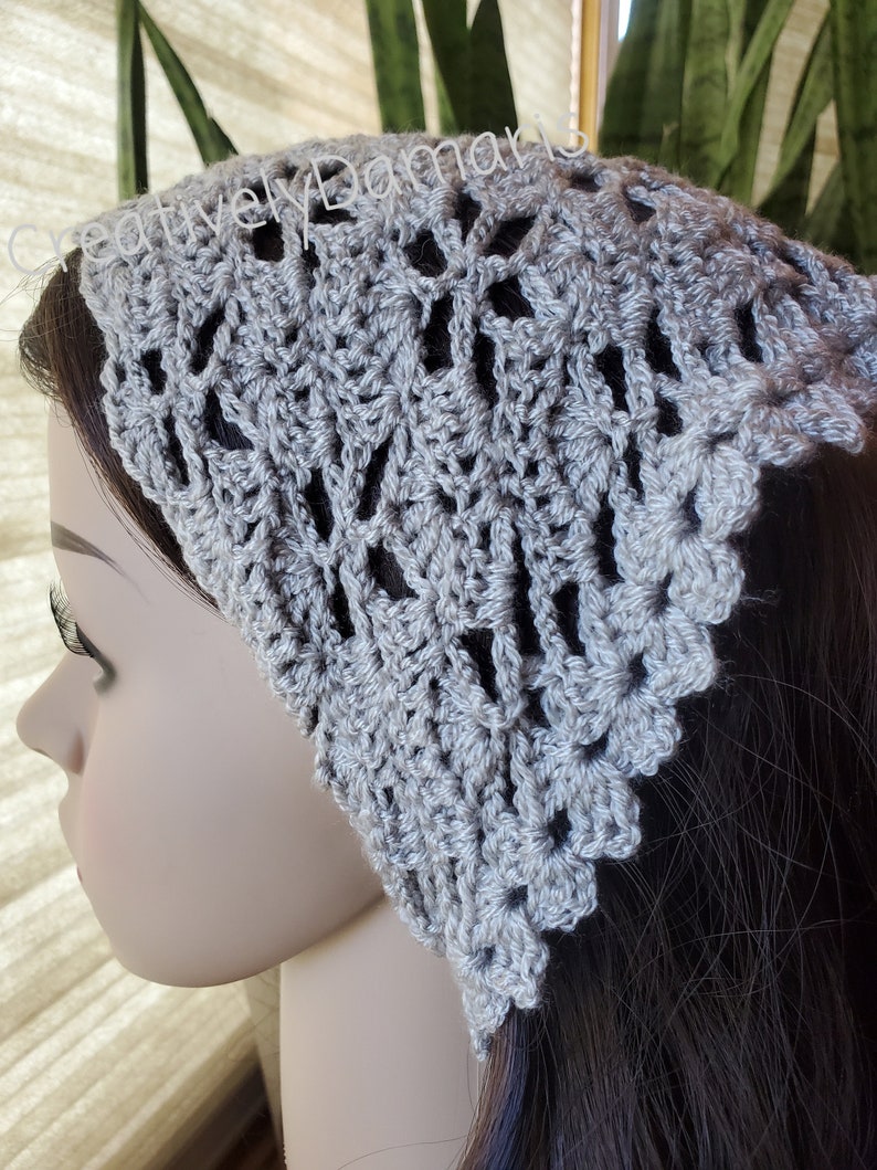 Lace Flower Crochet Kerchief/crochet Head Kerchief - Etsy