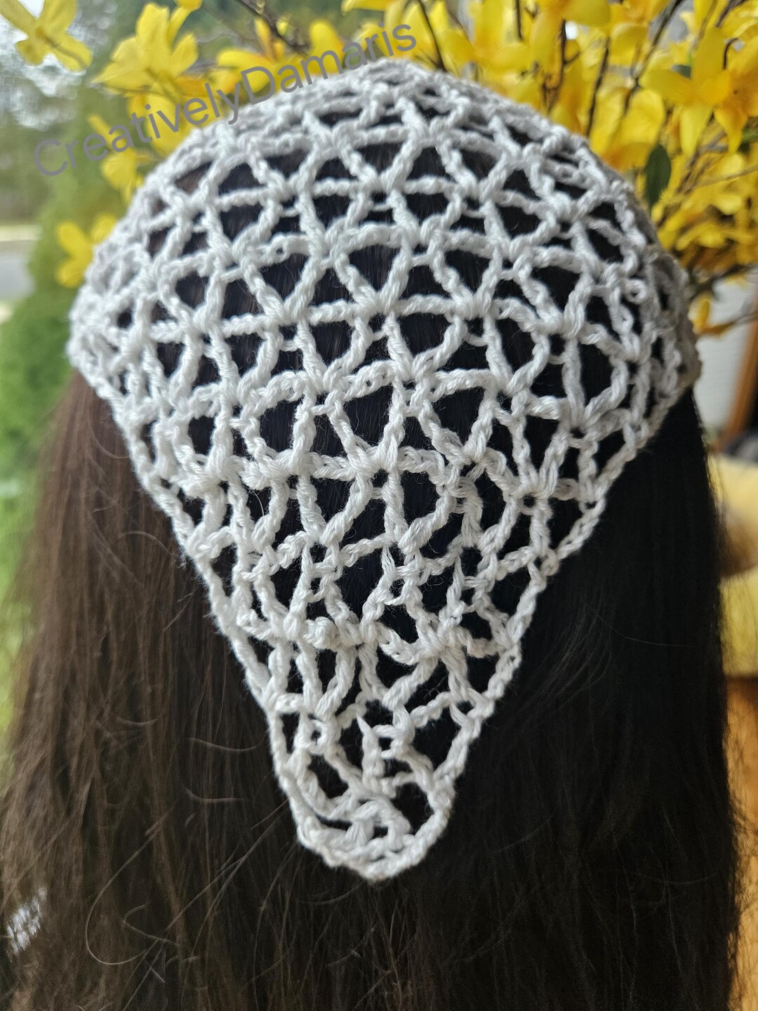 Crochet Mesh Kerchief/headband/crochet Head Kerchief /hair Accessories ...