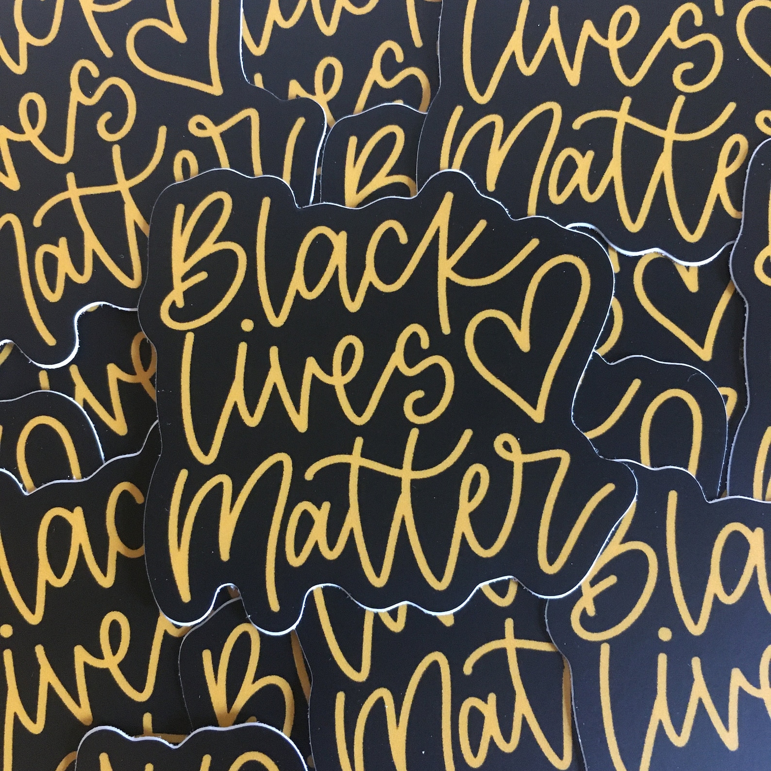Black Lives Matter Hand-lettered Yellow BLM Donation Sticker - Etsy