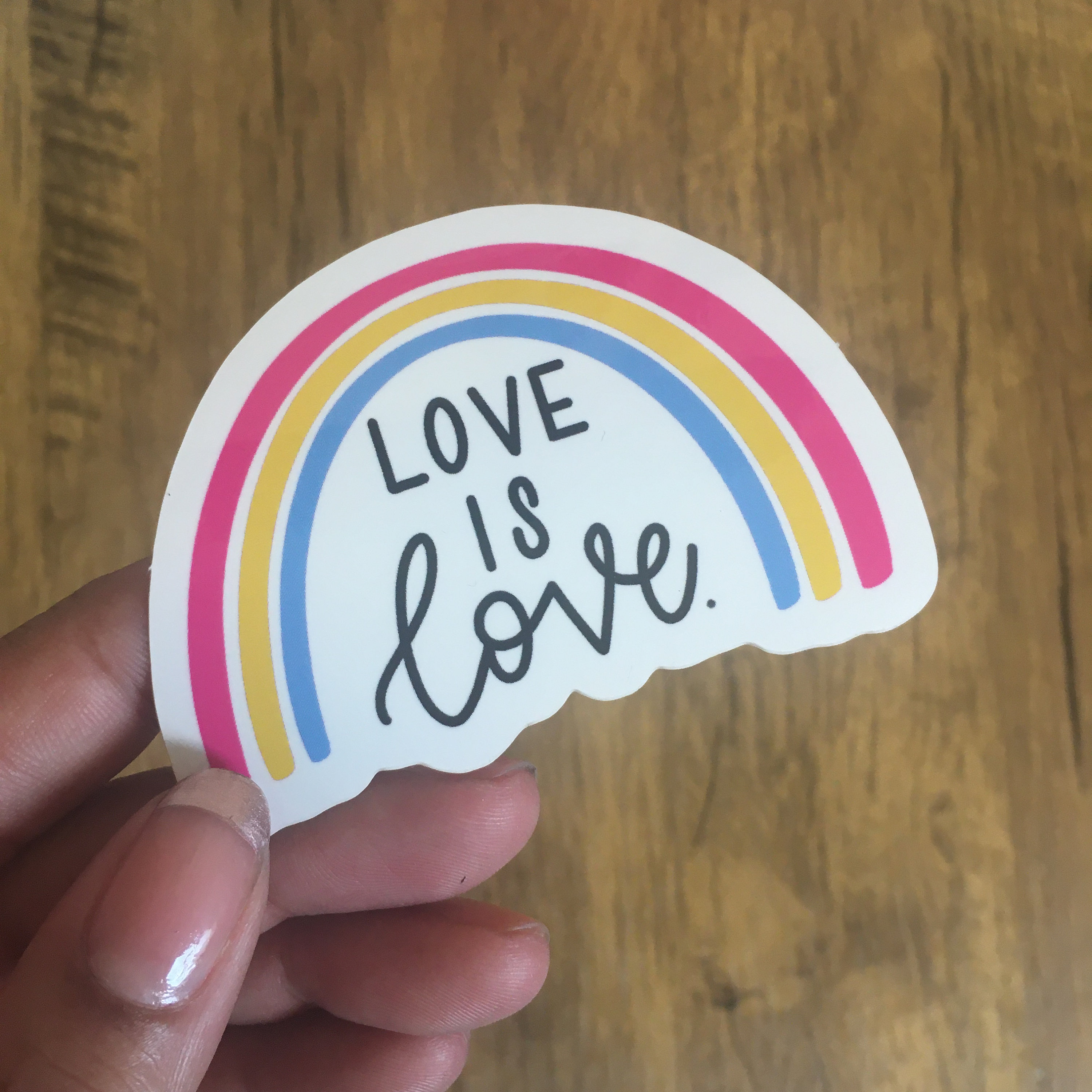 Love is Love Vinyl Die-cut Rainbow Sticker Lgbtqia Sticker | Etsy