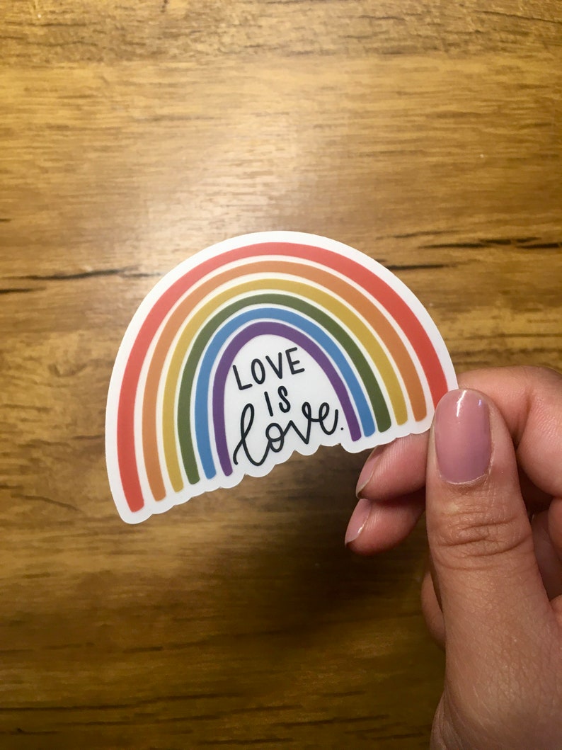 Love is Love Vinyl Die-cut Rainbow Sticker | Lgbtqia Sticker | Gay ...