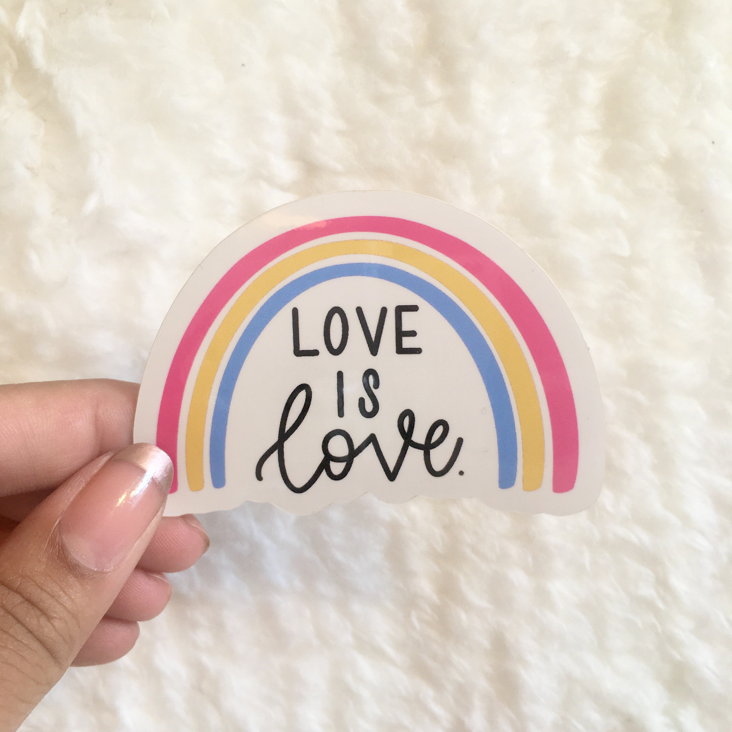 Love is Love Vinyl Die-cut Rainbow Sticker Lgbtqia Sticker | Etsy