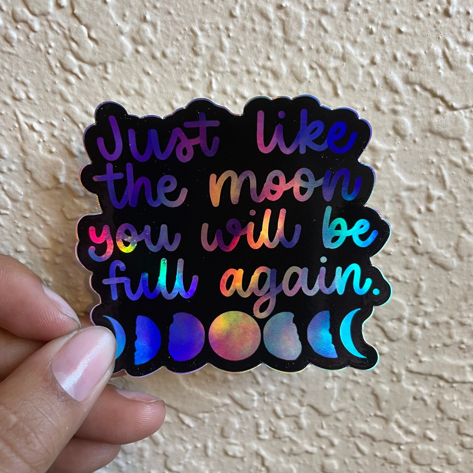 Moon Phase Holographic Sticker | Moon Sticker | Motivation, Inspiration ...