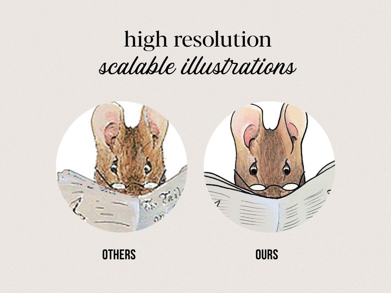 Beatrix Potter Mother Goose Illustration | Hand Drawn PNG, JPG, PDF ...