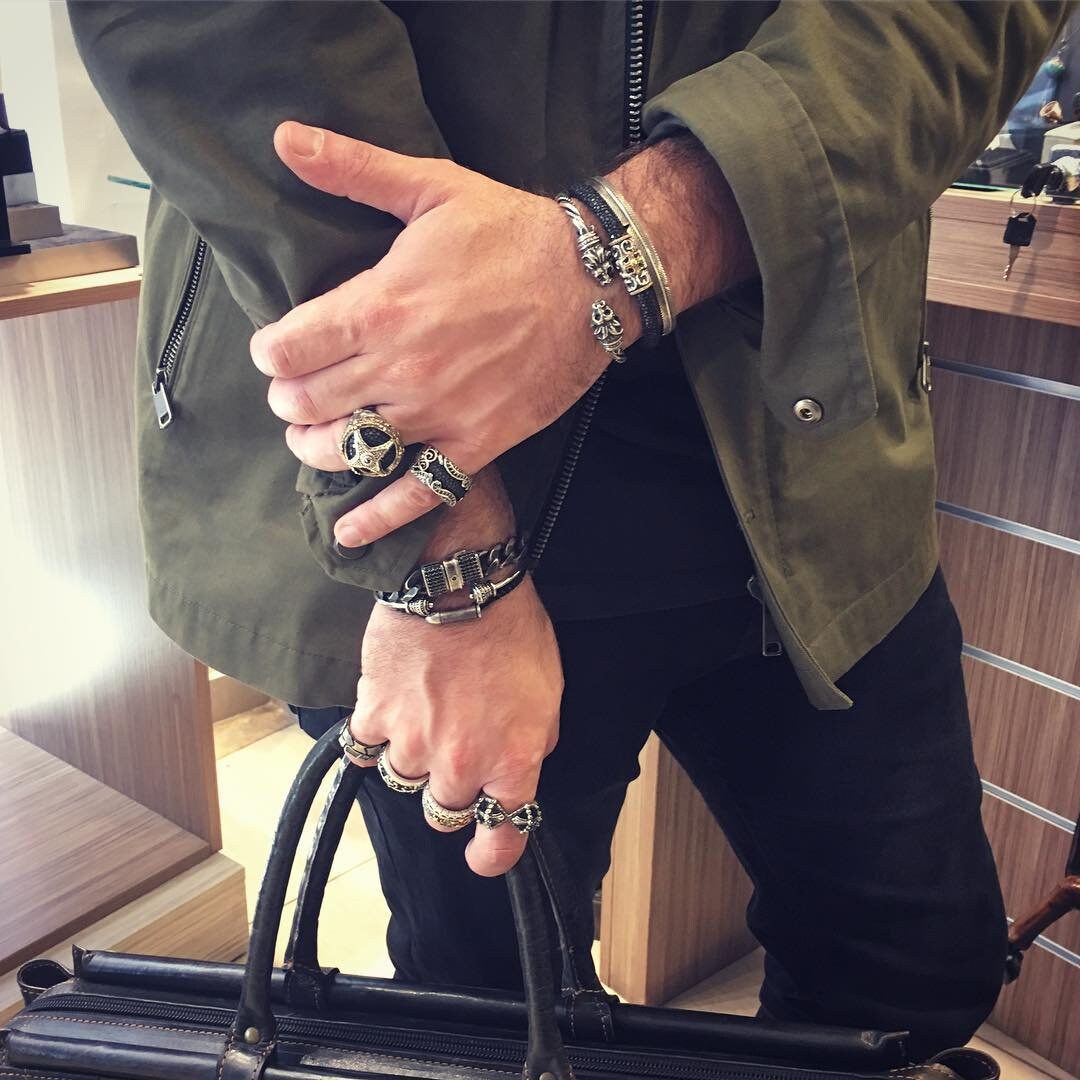 Sterling Silver Ring, Silver Ring With Stingray Leather,gift for Him ...