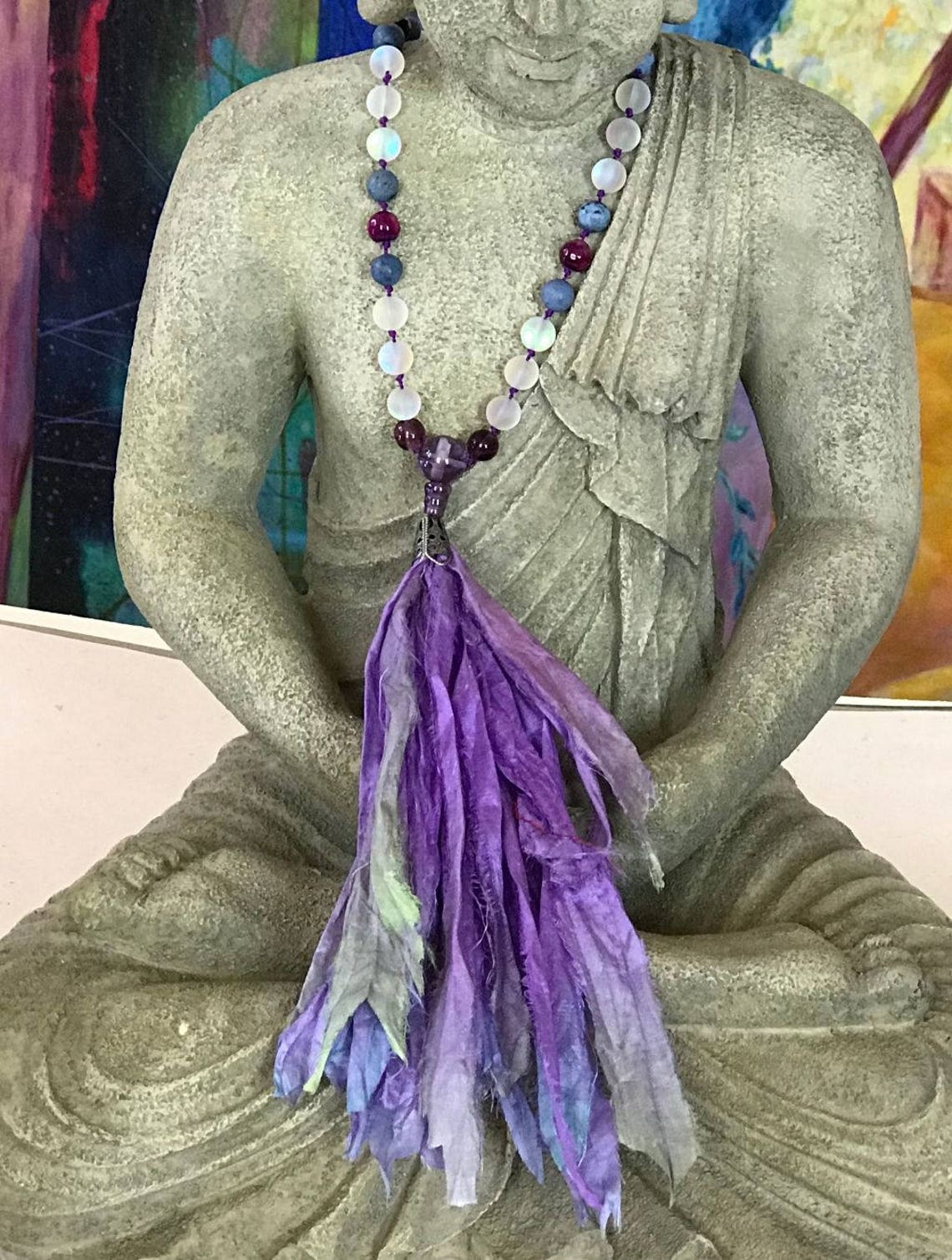108 Mala, Yoga Mala, Boho Mala, Handknotted Mala, Meditation Beads ...