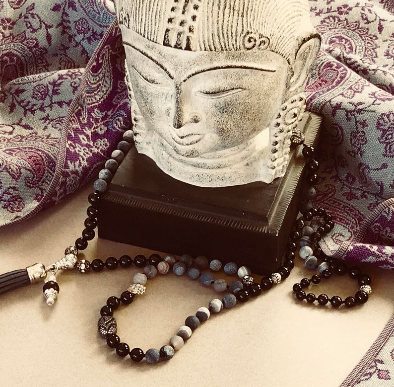 108 MALA, Yoga Mala, Boho Beads, Prayer Beads, Handknotted Necklace ...