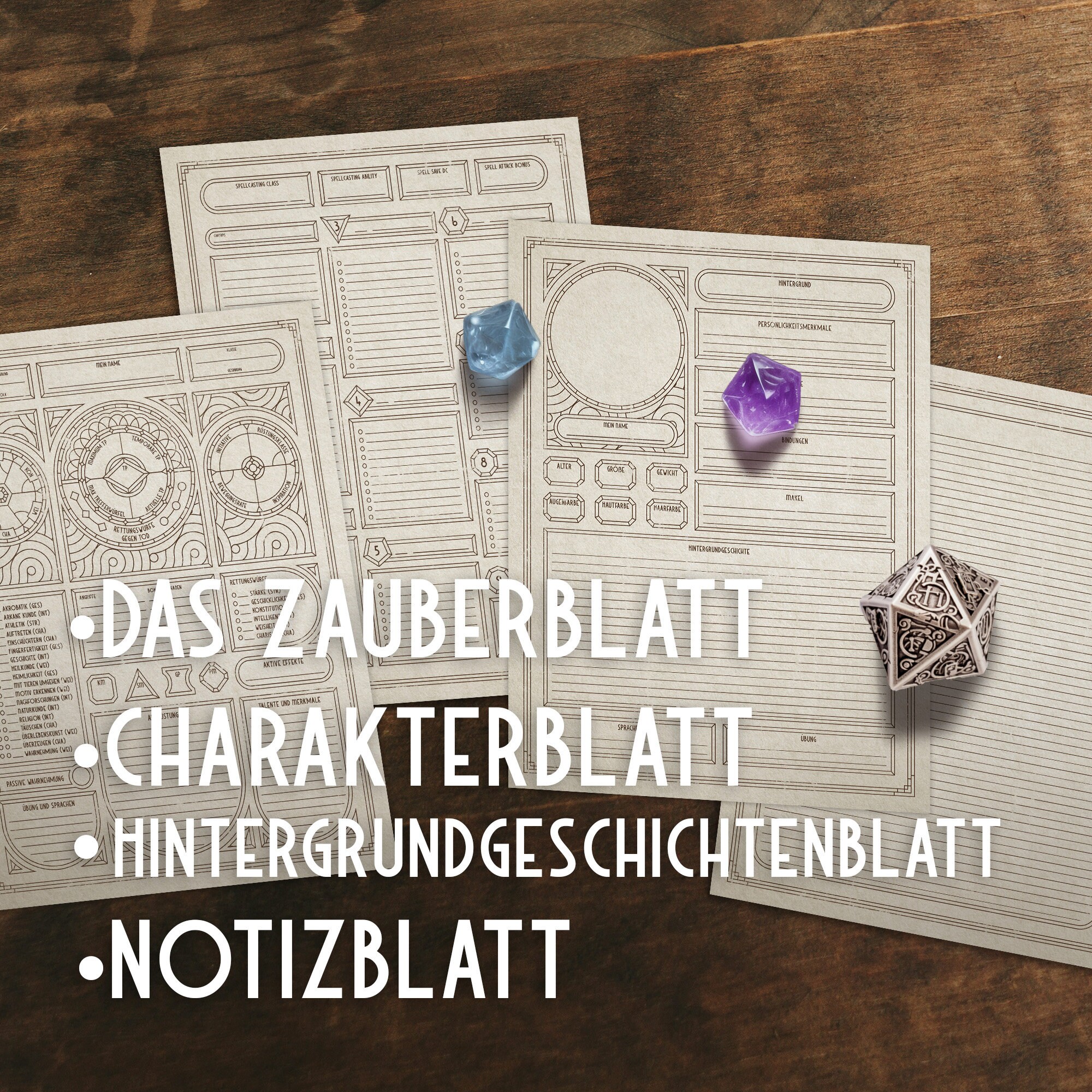 Dnd Character Sheet in German / Editable PDF / Dungeons and Dragons RPG ...