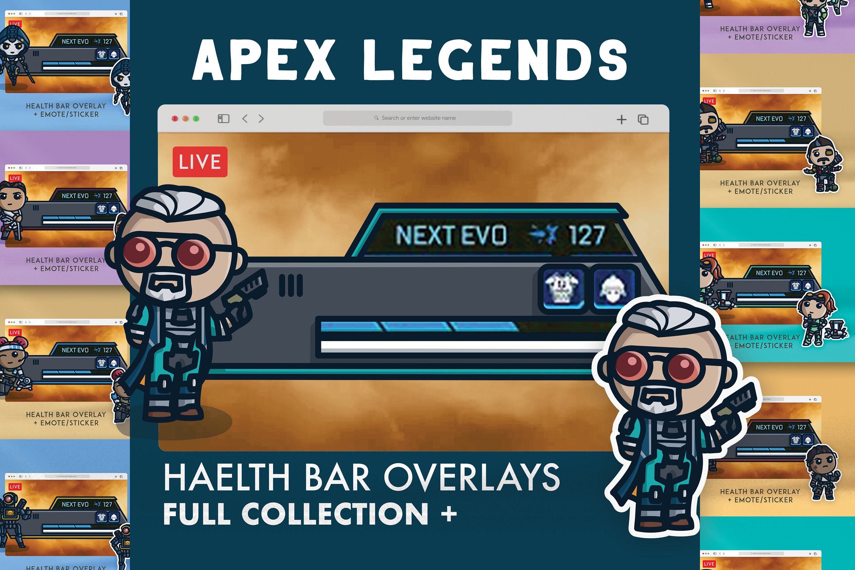 Apex Legends Health Bar Overlays All Legends Season 17 24 / - Etsy UK