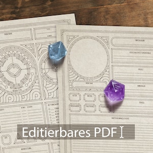 Dnd Character Sheet in German / Editable PDF / Dungeons and Dragons RPG ...