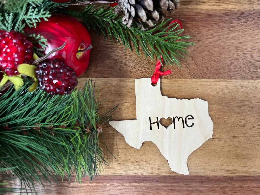 Texas Is My Home I love Texas Texas Christmas ornaments - Etsy España
