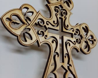 Laser Cut Wood Cross - Etsy
