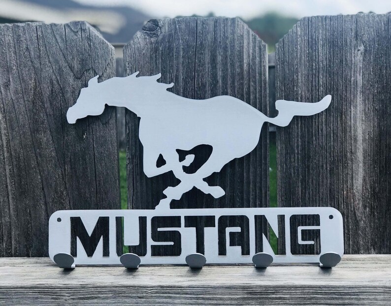 Mustang Logo Key Rack Metal Art - Etsy