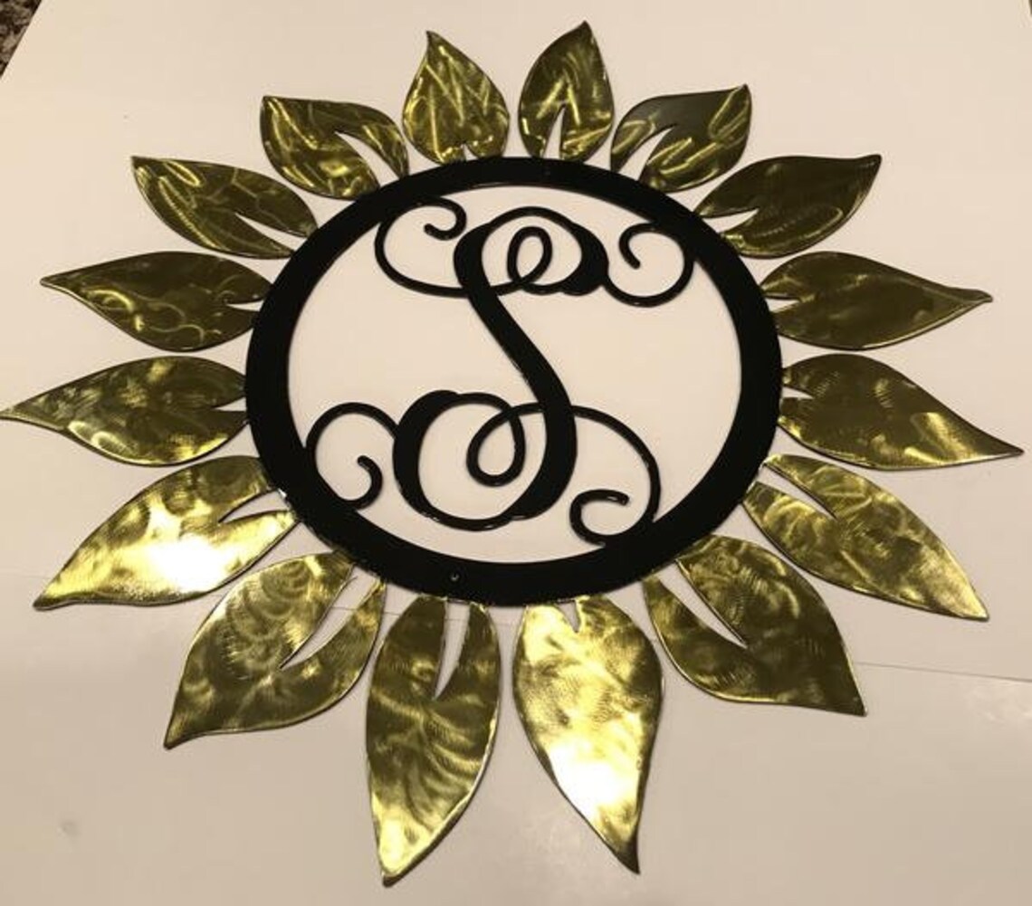 Sunflower Monogram - Dxf - Digital Download - Laser Cut - CNC - Plasma ...