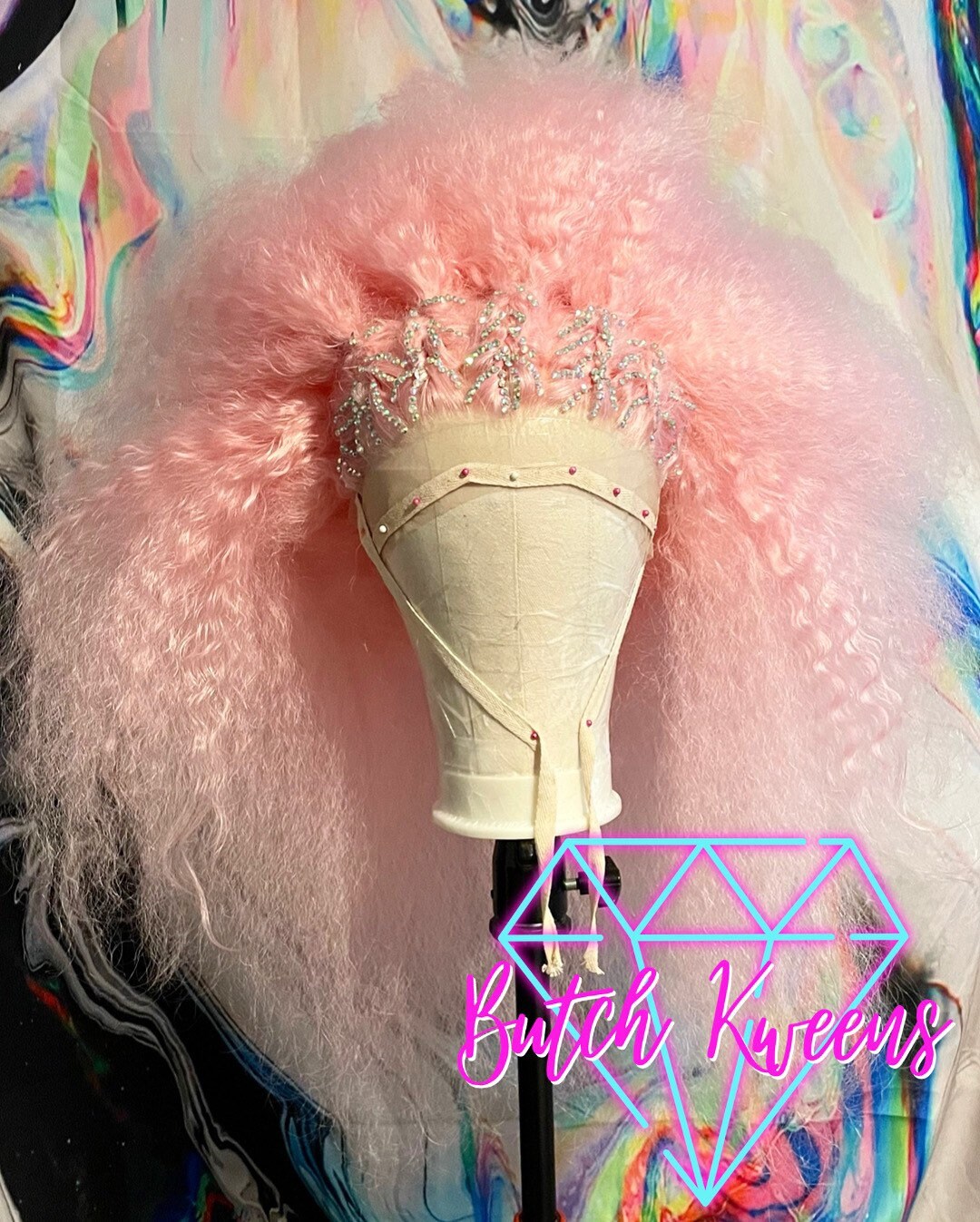 Rhinestone Encrusted Disco Crimp Drag Wig - Etsy
