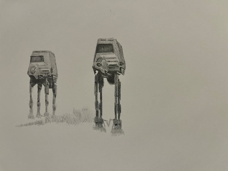 Original Pencil Drawing Hoth Attack Size A4 - Etsy