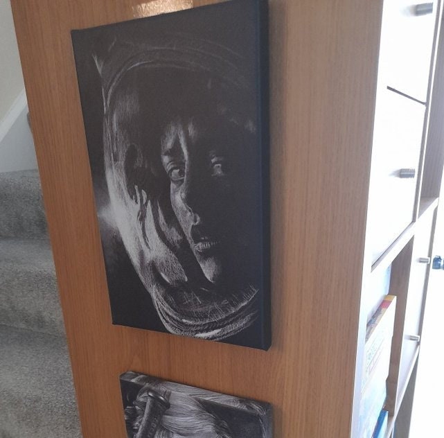 Print Pastel Drawing Alien Isolation Sizes 8 X - Etsy