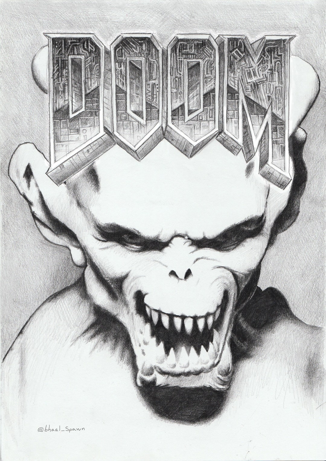 Print - Original Pencil Drawing - Doom - Sizes 8" X 12" to Poster - Etsy