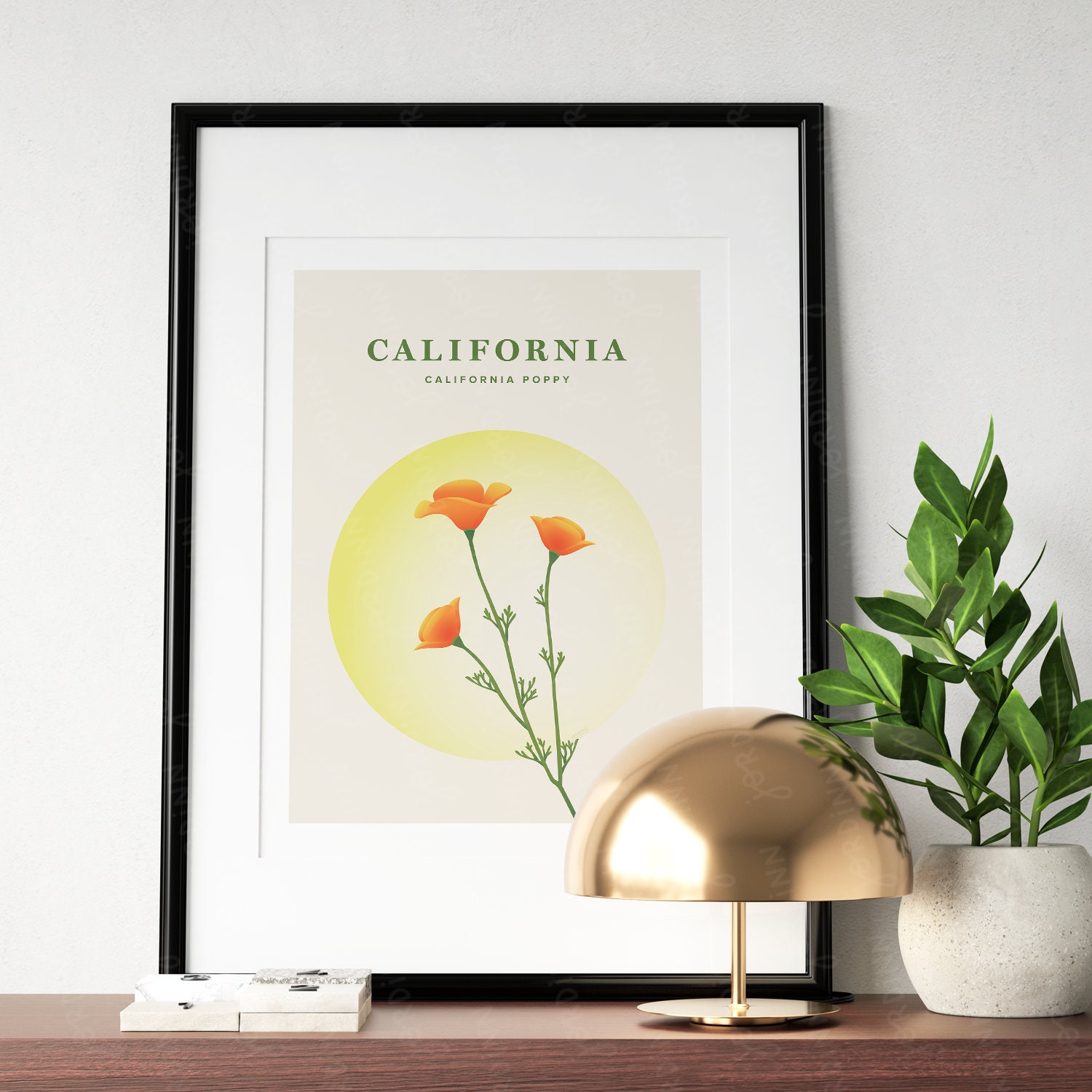California Print – State Flower Poster, Flower Illustration, Poppy Art ...