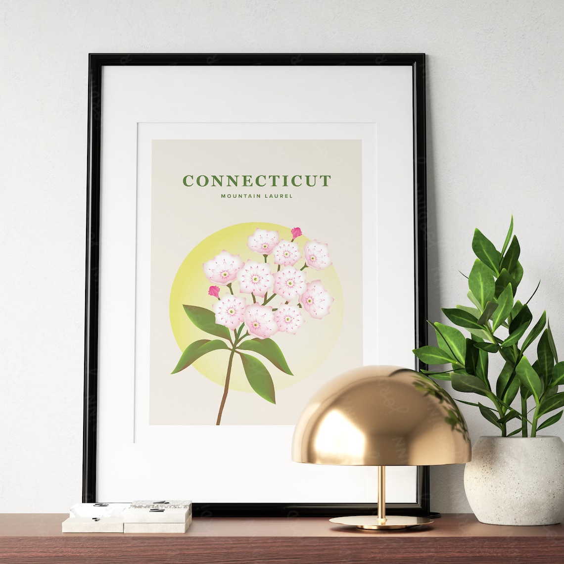 Connecticut Print Connecticut State Flower Poster Mountain - Etsy