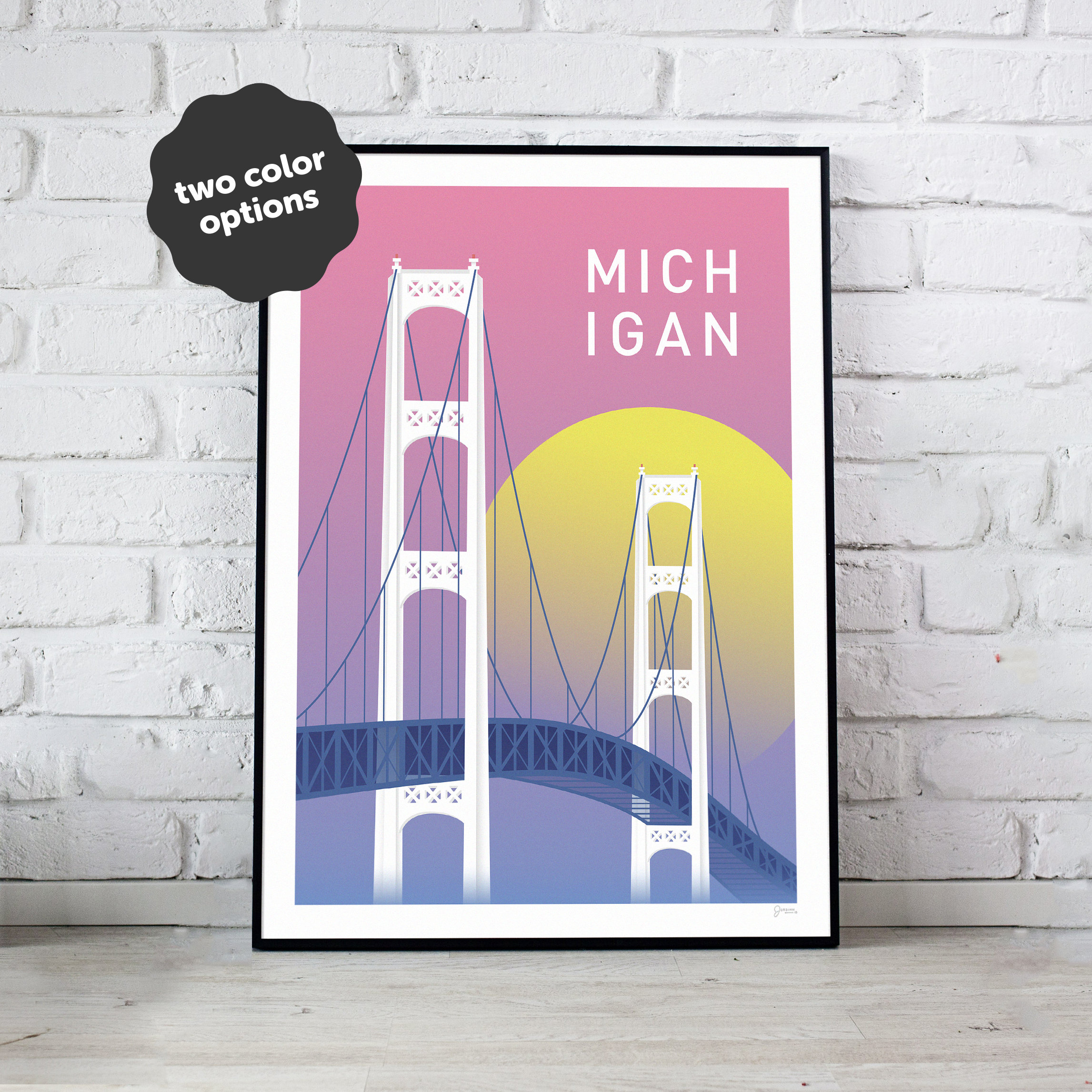 Michigan Poster – 18x24 12x16 8x10 Print, Mackinac Bridge Print ...