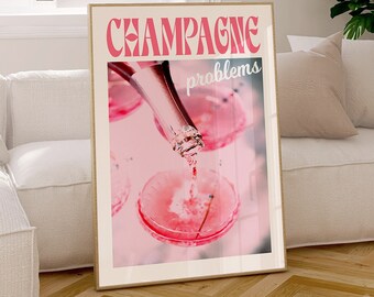 Watercolor Rainbow Champagne Glass Digital Art Print / Instant - Etsy