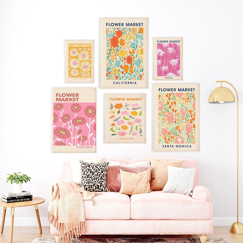 Gallery Wall Set of 6 College Apartment Decor California - Etsy